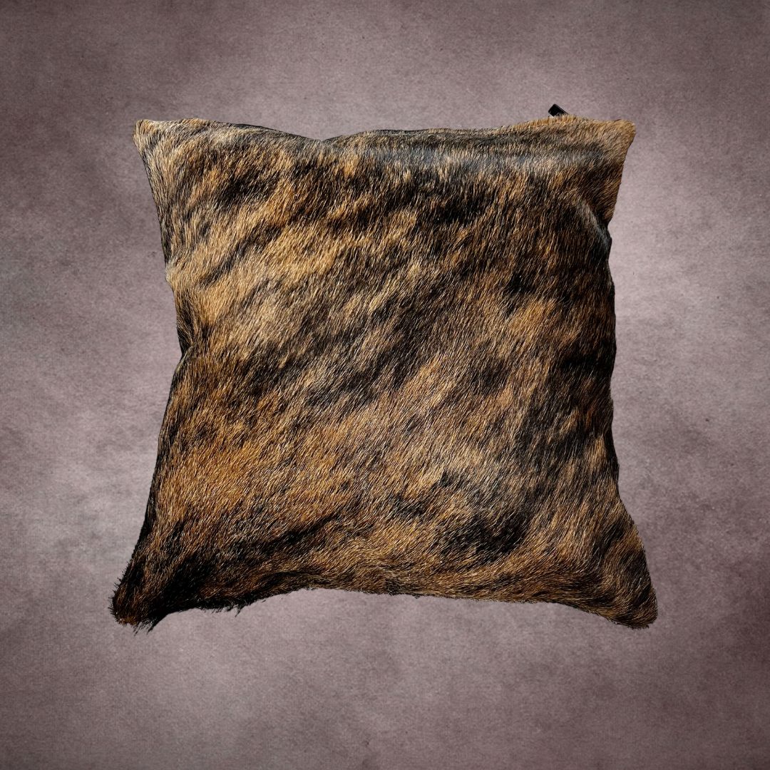 Dark Brindle Cowhide Pillow Cover---PL020 - Rodeo Cowhide Rugs
