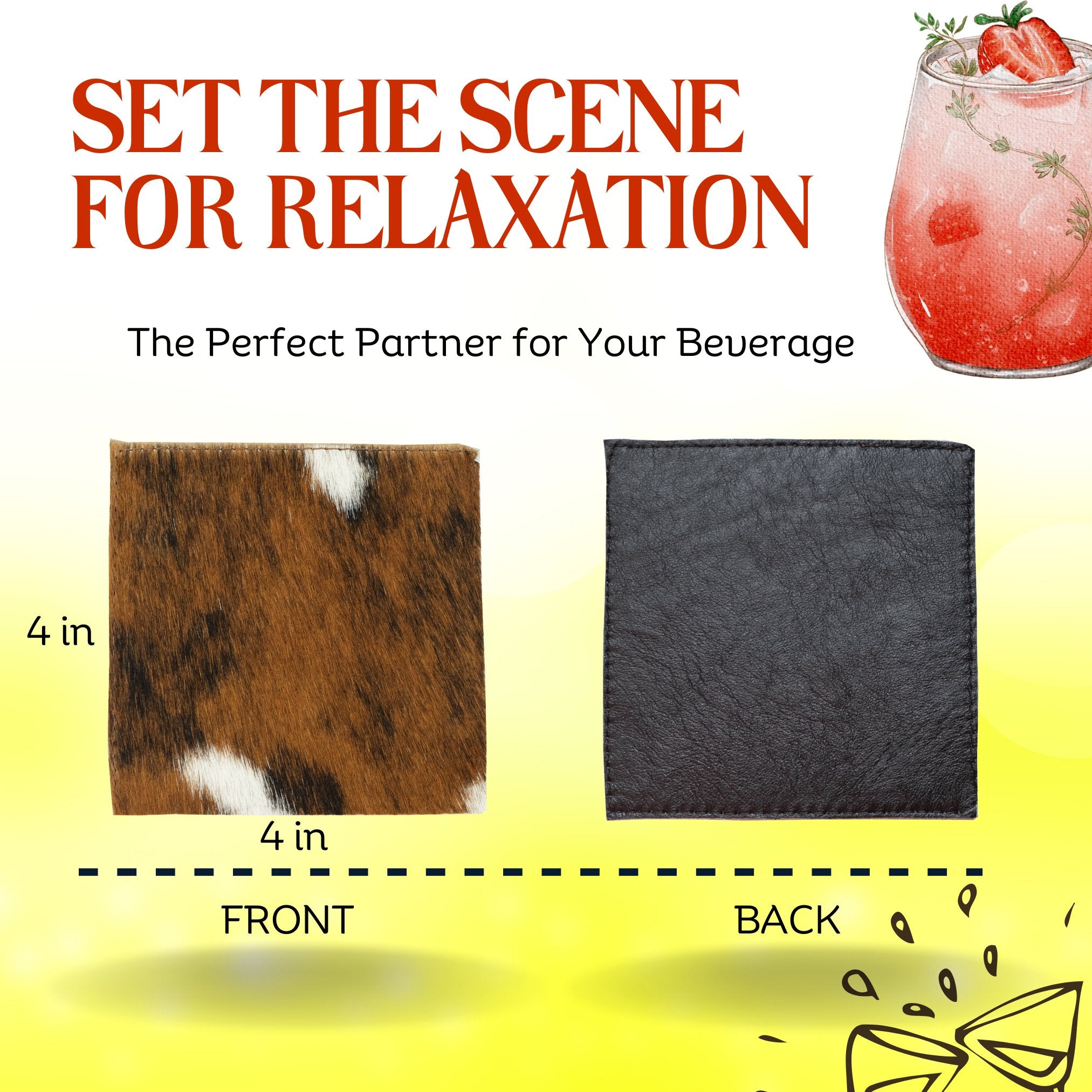 Cowhide Coaster Sets