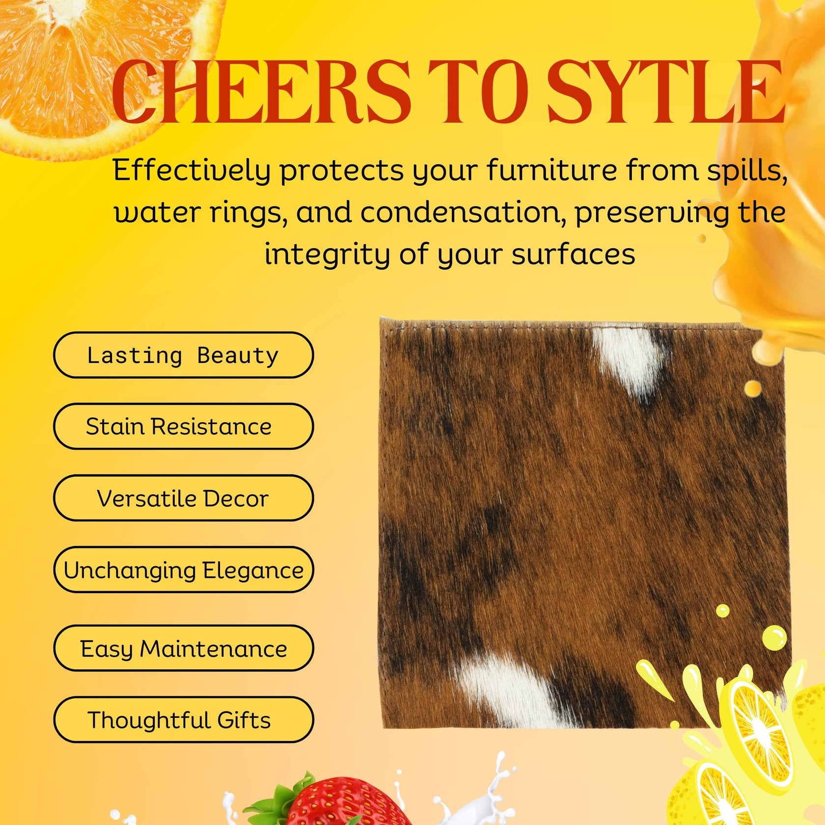 Cowhide Coaster Sets