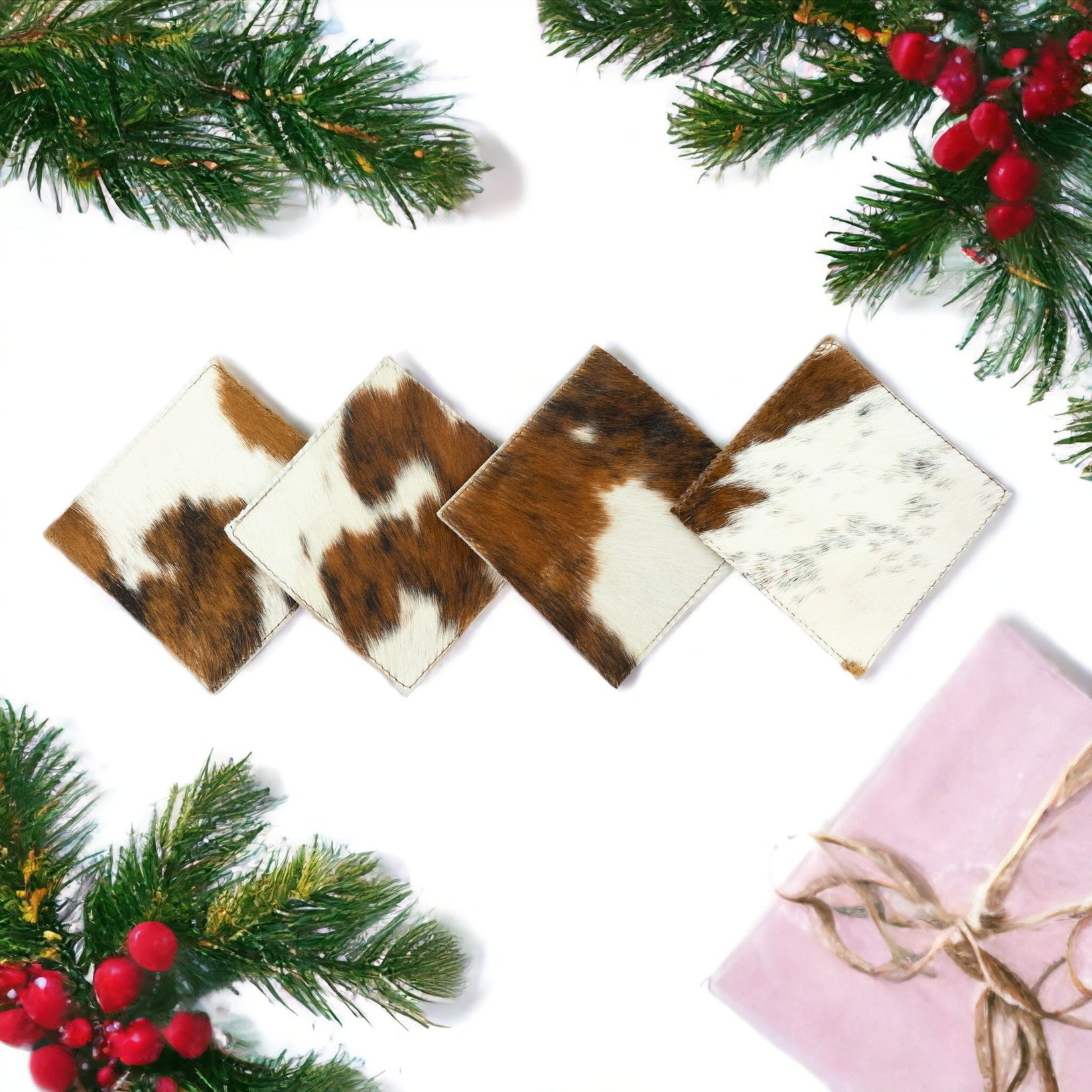 Cowhide Coaster Sets